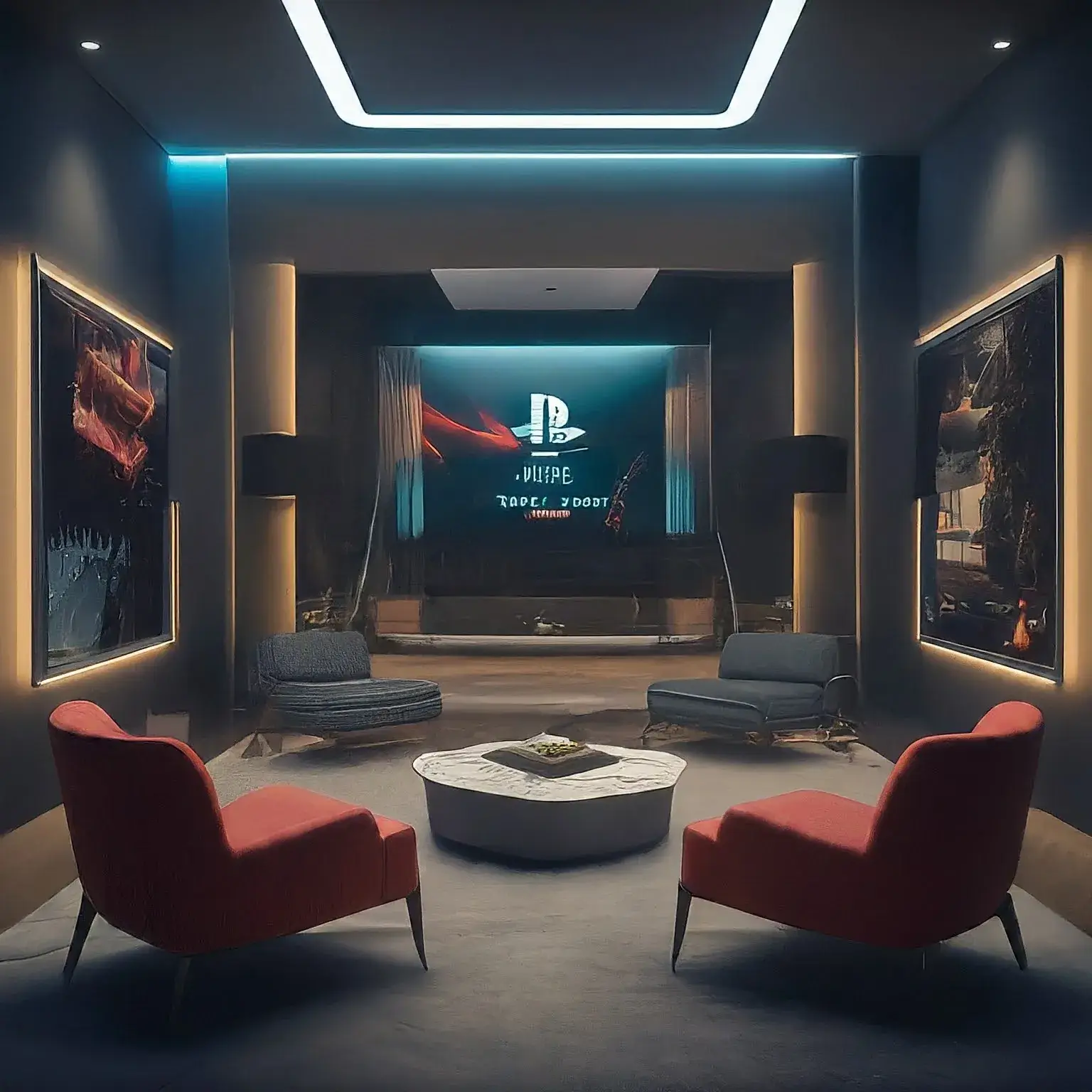 PlayStation video game hall decor|Decoration and interior design company